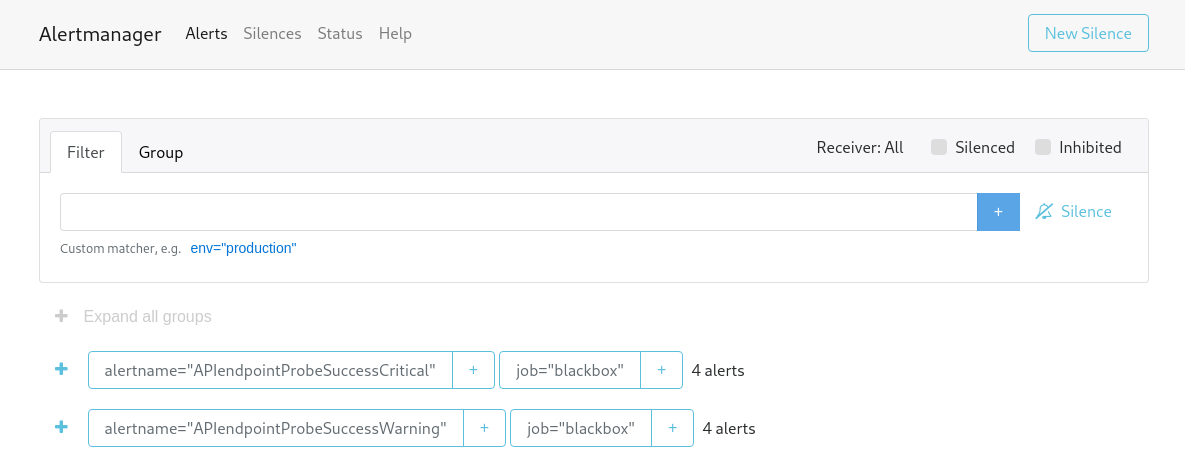 Prometheus: Alertmanager Web UI alerts Silence | by Arseny Zinchenko (setevoy) | ITNEXT