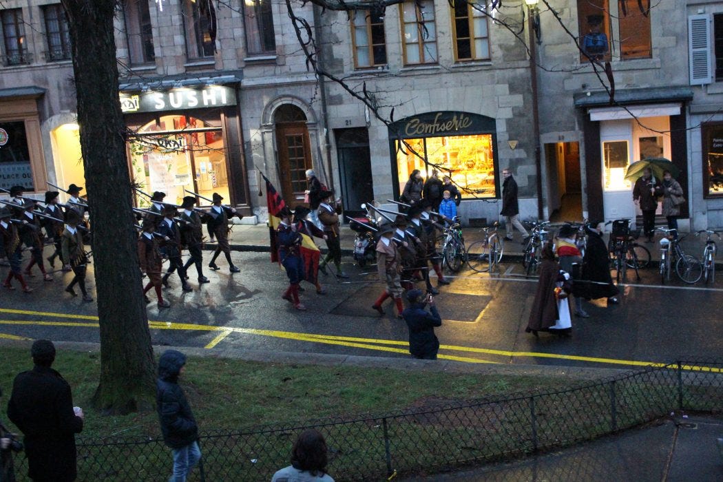 Escalade festival fun in Geneva. Every December, Geneva, Switzerland ...