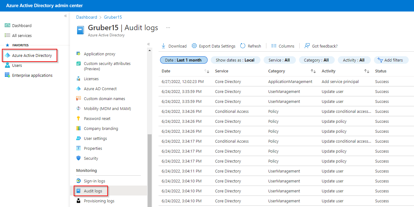 Auditing sign-ins and other actions in Microsoft 365 | by John Gruber | GitBit | Aug, 2022 | Medium