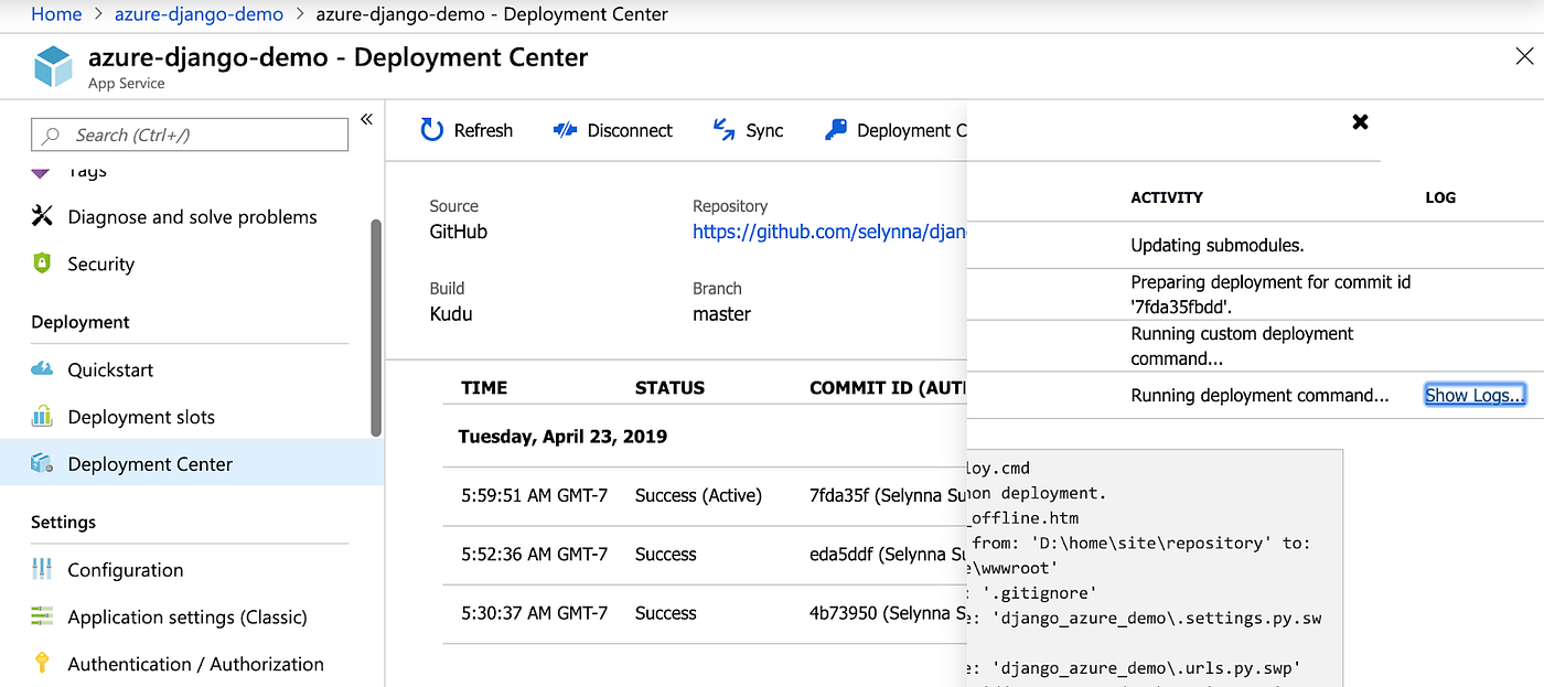 Deploying a Basic Django App using Azure App Services | by Selynna Sun | Major League Hacking