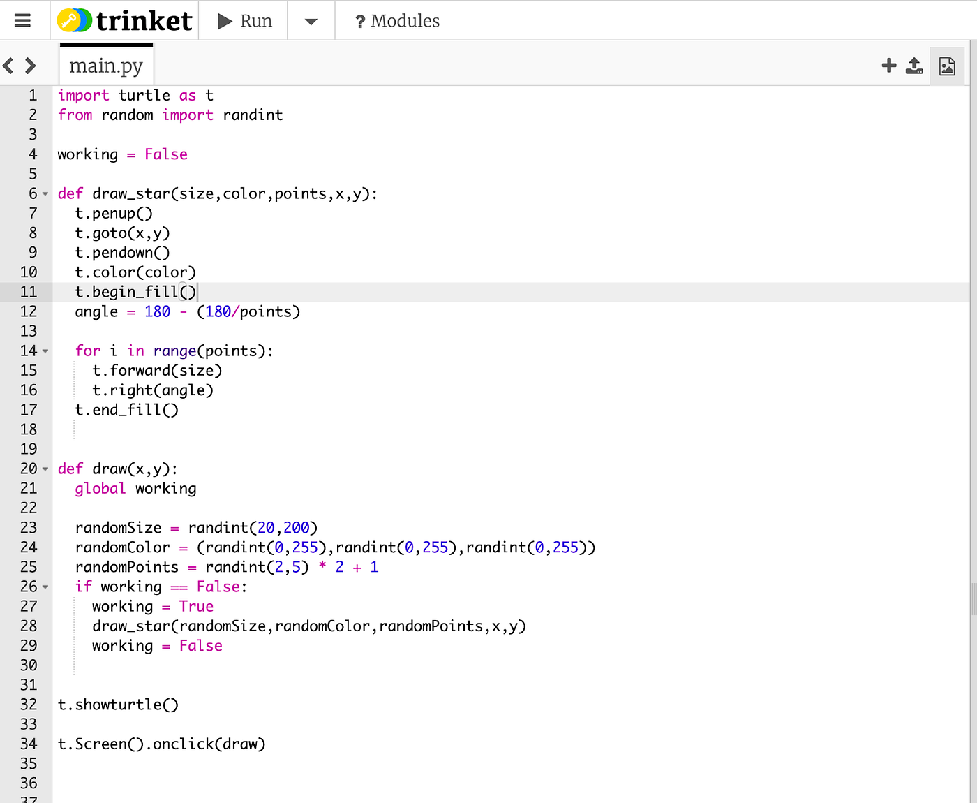 Starry Night. A Python project with Turtle graphics | by Sabahat Usman ...
