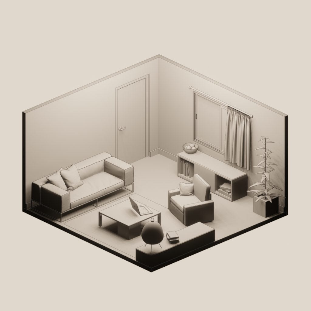 Iso-architecture #1: The living room | by Mina Pêcheux | Counter Arts ...