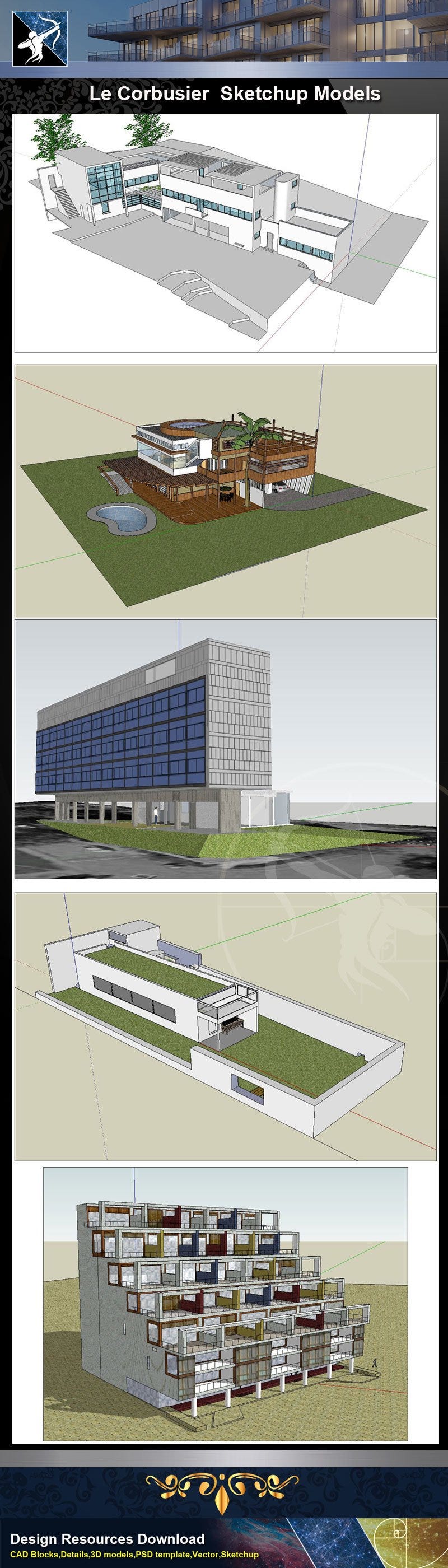 ★Total 107 Pritzker Architecture Sketchup 3D Models★ (Best Recommanded ...