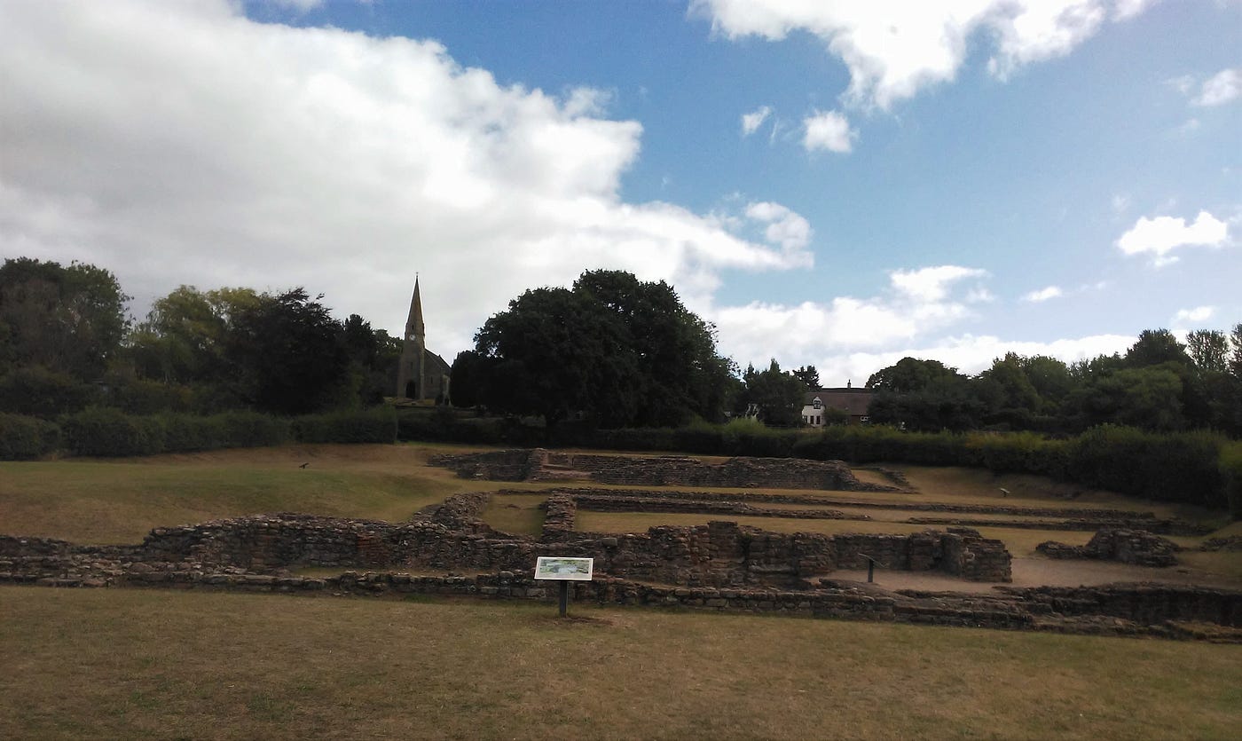 Wall Roman Site and City Ruins. In the early morning sunshine of 19th ...