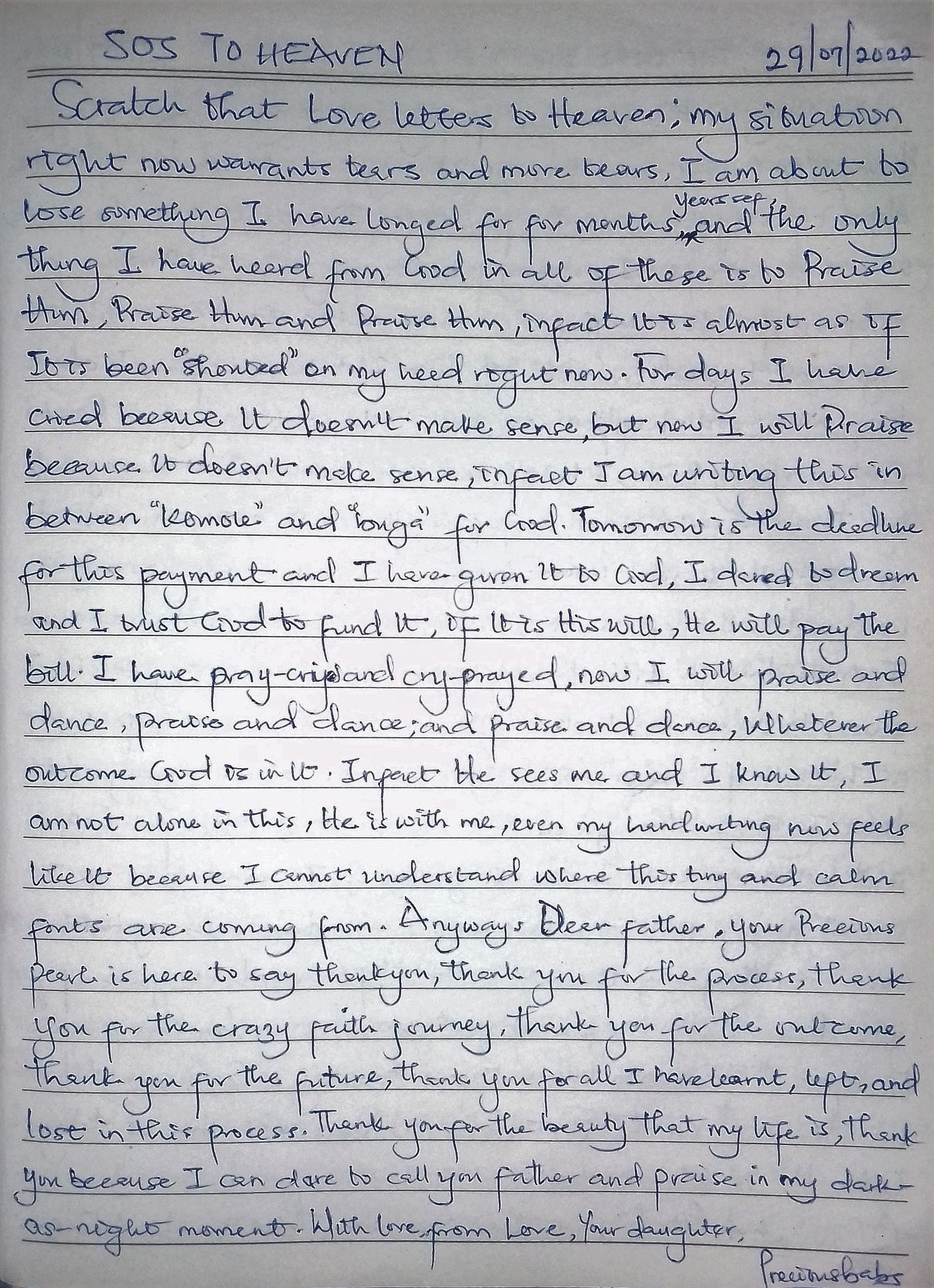 Love letters to Abba. Writing love letters to God when… | by Precious Babatunde | Aug, 2022 | Medium