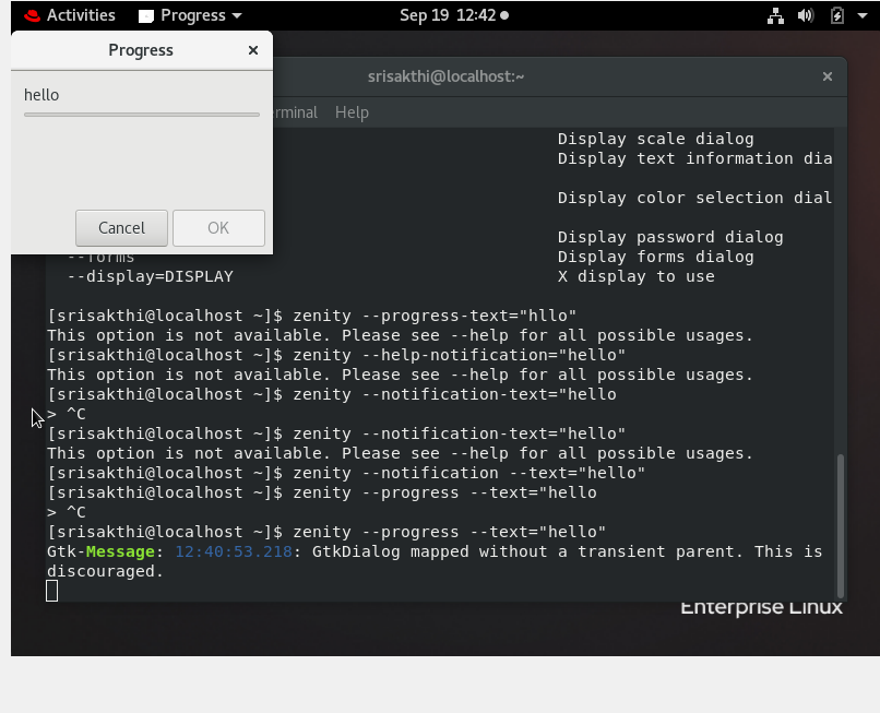 LINUX-ZENITY COMMANDS. Arth 2.0 — Task 1.1 | by Sri Sakthi C.B. | Sep, 2021 | Medium