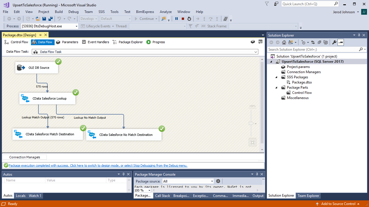 Use The Cdata Ssis Components To Insert New Or Update Existing Salesforce Records From Sql