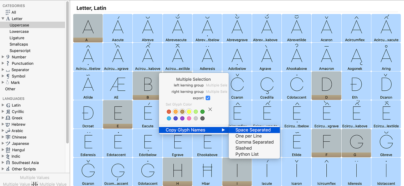 Designing Case-Sensitive Symbols in GlyphsApp | by Eugene Tantsurin ...