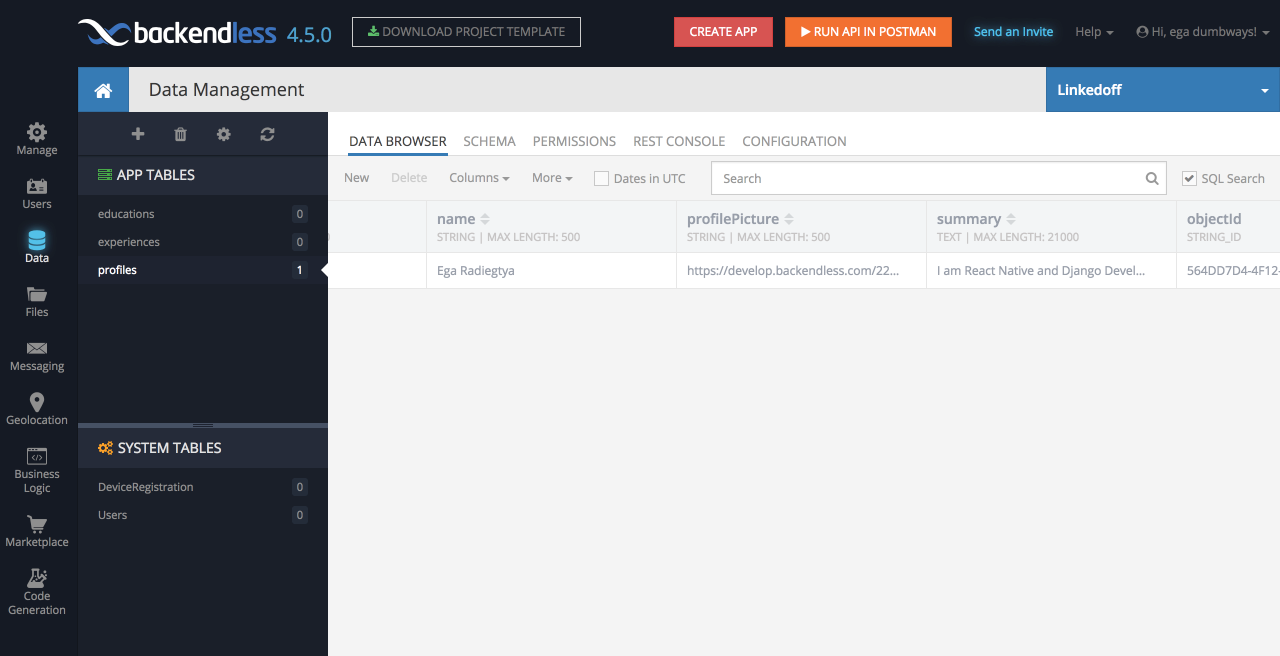 Build Linkedoff using React Native, Redux, and Backendless — Part 3: Backendless Setup | by Ega ...