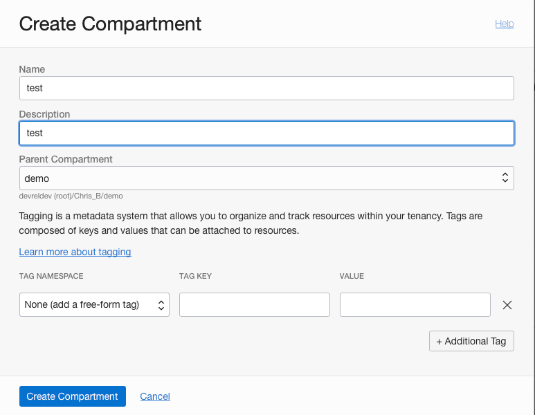 Create a Oracle Cloud Compartment | by Chris Bensen | Oracle Developers | Medium