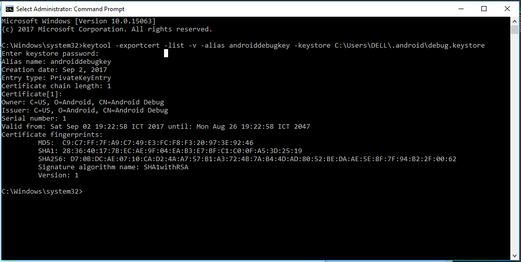 Getting Android “Debug Keystore” SHA1 Fingerprint | by Tien Tan | Medium
