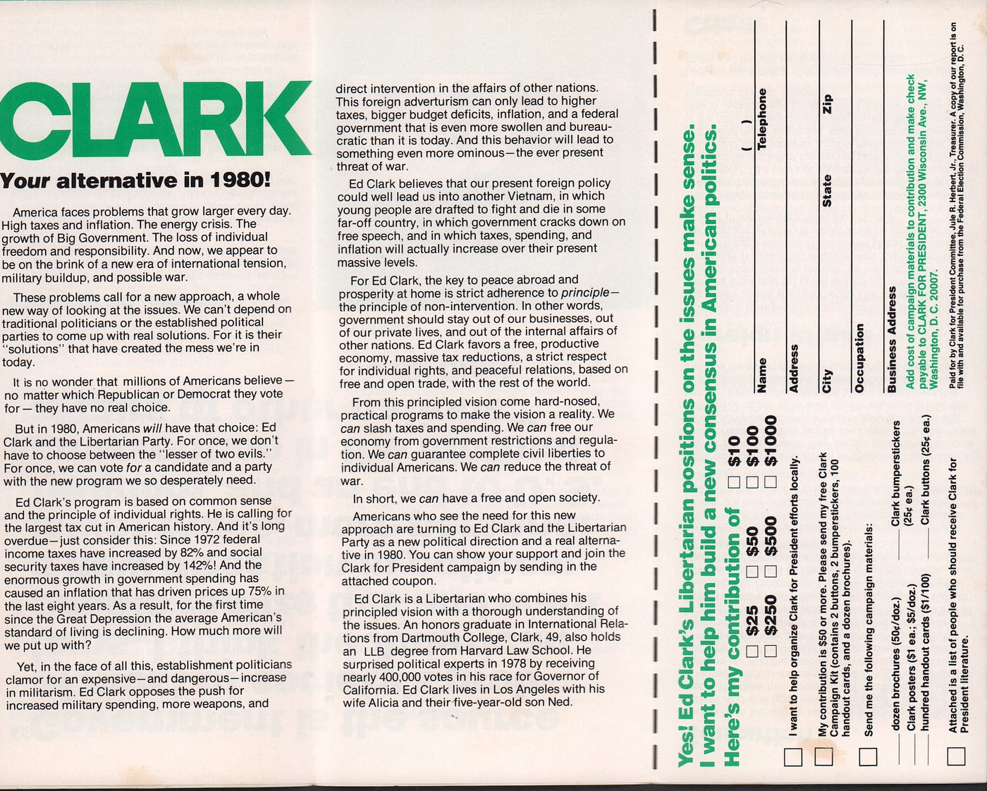 Modern Libertarian History: Clark Campaign 1980 | by James Peron | The ...