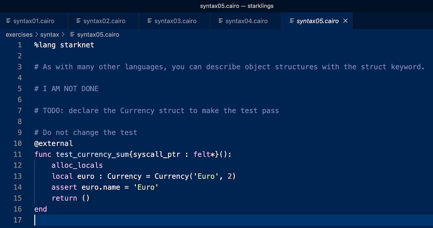 Journey through Cairo II — Mastering Cairo’s Syntaxes with Starklings | by Nnam Darlington ...