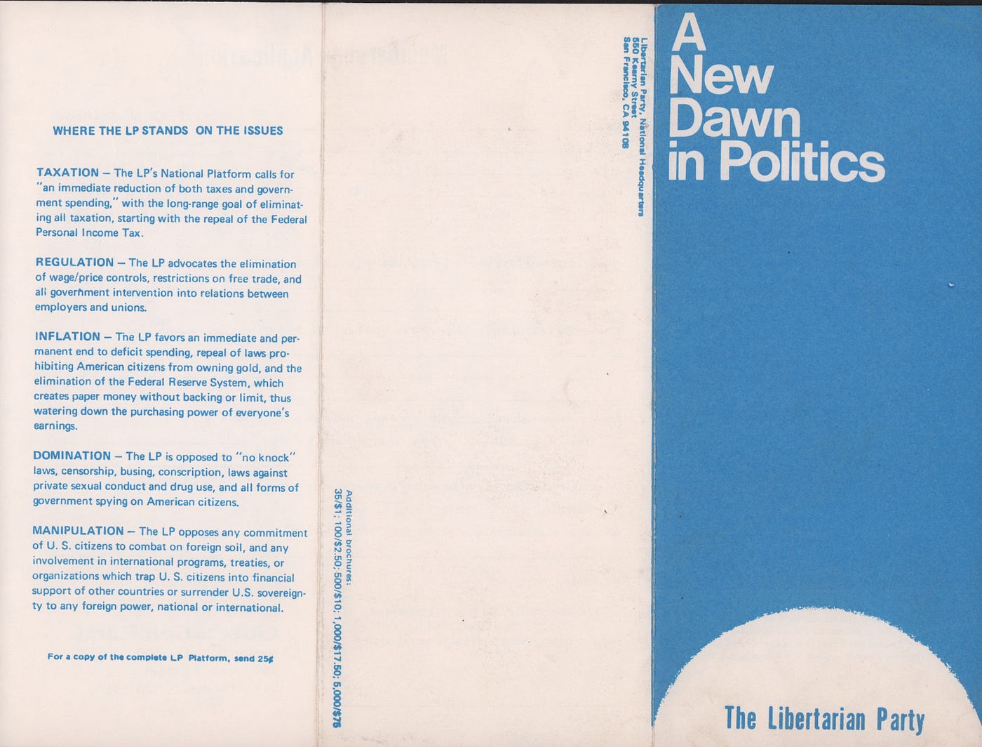 Modern Libertarian History: Libertarian Party Brochure Early 70s | by ...