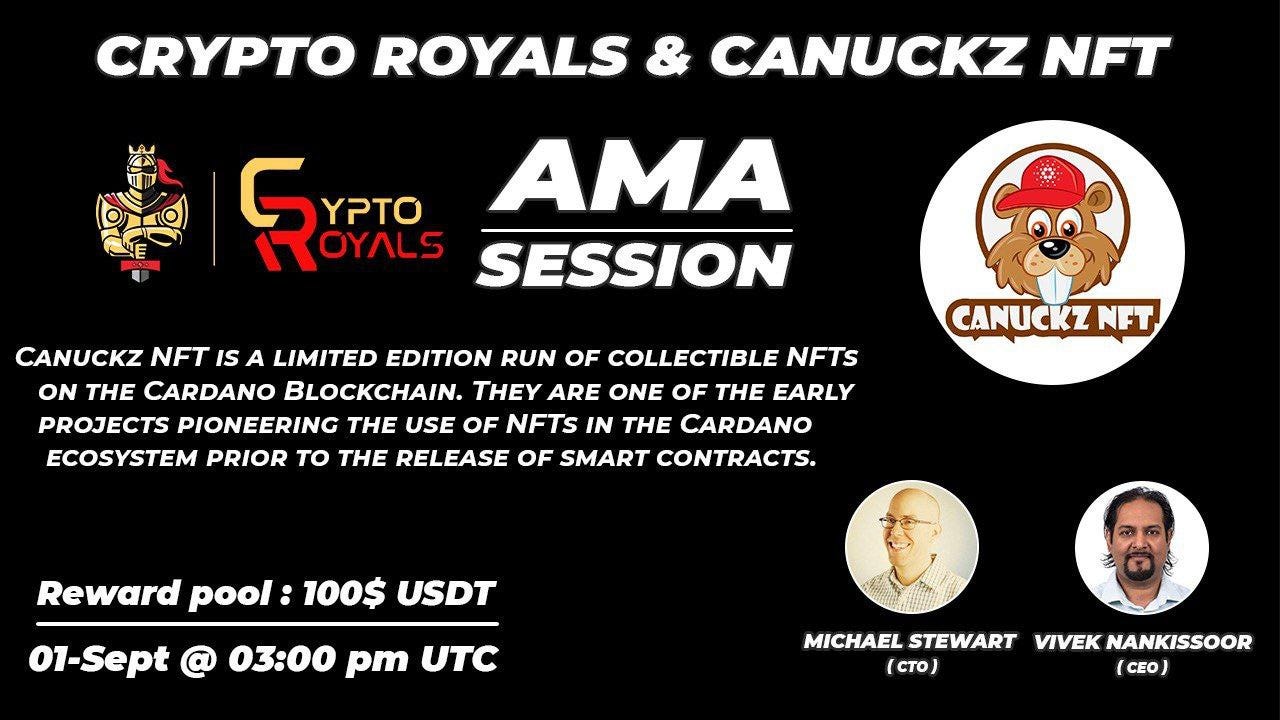 Canuckz nft AMA recap. Date : 1st Sep 2021 at 3pm UTC Hosted… | by CRYPTOROYALS® | Medium