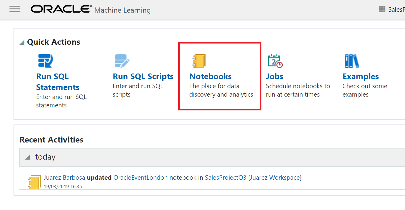 Oracle Autonomous Data Warehouse Cloud Service (ADW), Part 7: Run Notebooks with Oracle Machine ...