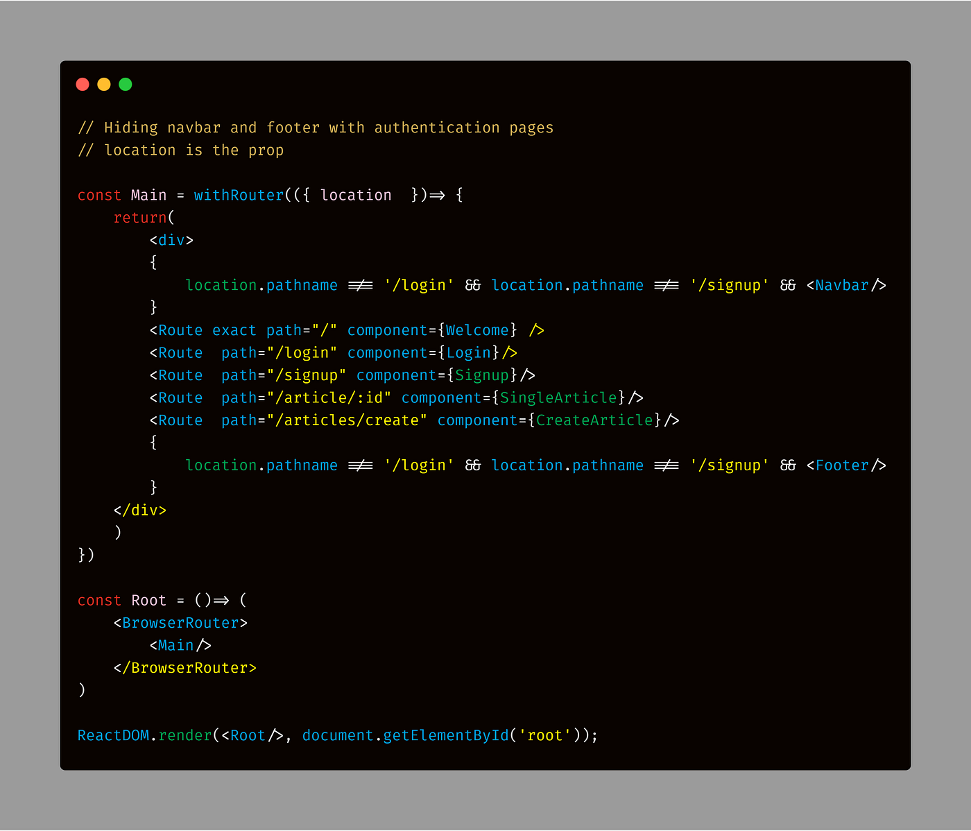 How To Hide Navbar And Footer On Authentication Pages In Reactjs By Sandip Guchait Medium