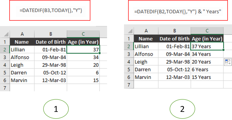 Calculate Age in Excel with DATEDIF function | by Md. Kowser Gazi | Excel fx | Medium