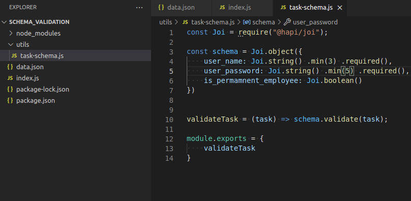 Data validation based on schema using “@happi/joi library” in the ...