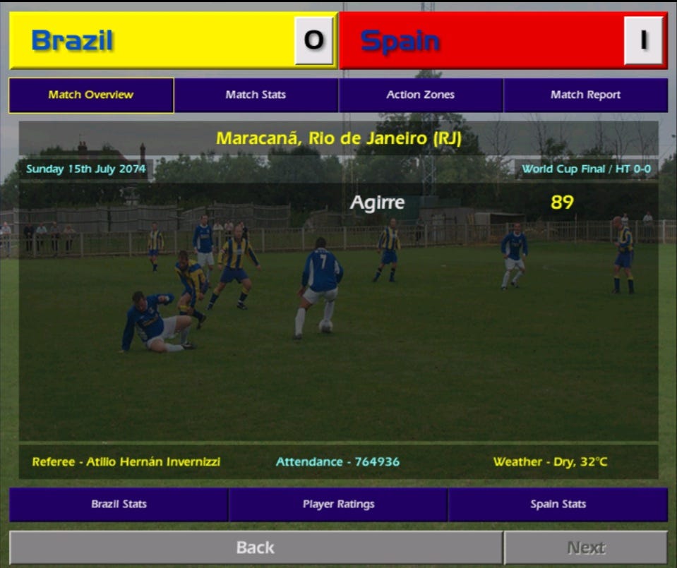 The final of world cup 2074. But first up is the world cup 3rd place ...