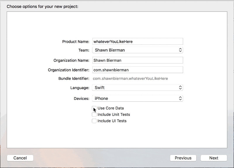 How To Add Core Data To An Existing Xcode 8 And Swift 3 Project By Shawn Bierman Medium