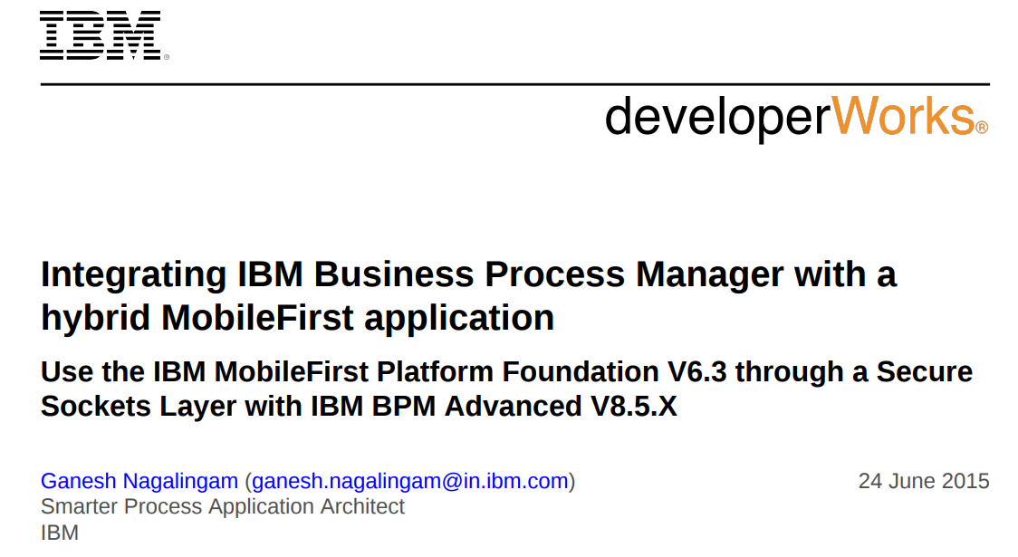 Integrate IBM Business Process Manager with Hybrid MobileFirst application | by Ganesh ...