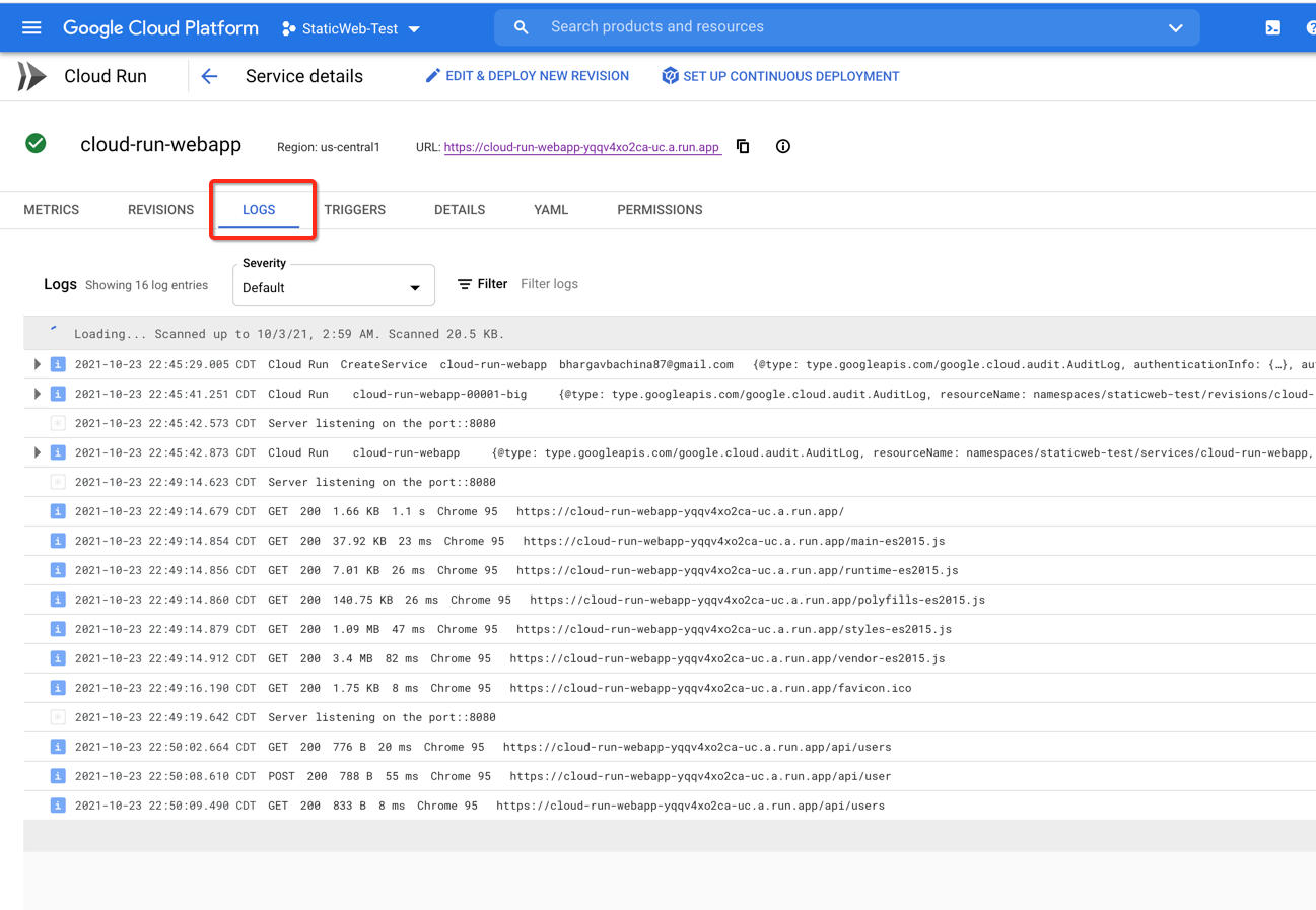 How To Run Angular With Nodejs Backend On Gcp Cloud Run By Bhargav