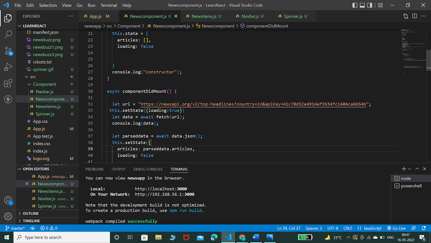 How to Build a News App with API using React | by Qasid Shoaib | Medium