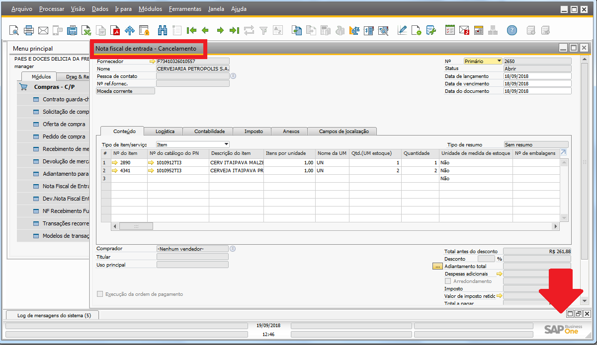 Como estornar uma nota fiscal no SAP Business One - ArcnetOficial - Medium