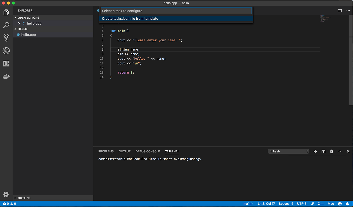 Build and Debug C++ on Visual Studio Code for Mac | by Sahat Nicholas ...