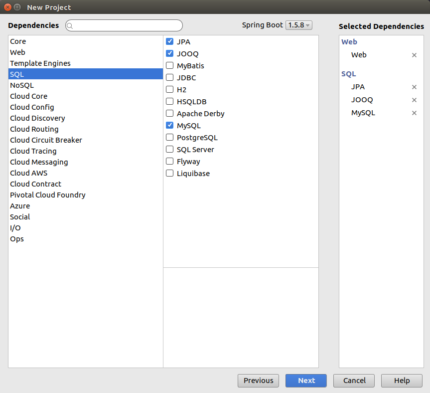 Cấu hình Spring Boot và jOOQ. Bước 1: Tạo Spring Boot project | by Tu Nguyen | Medium