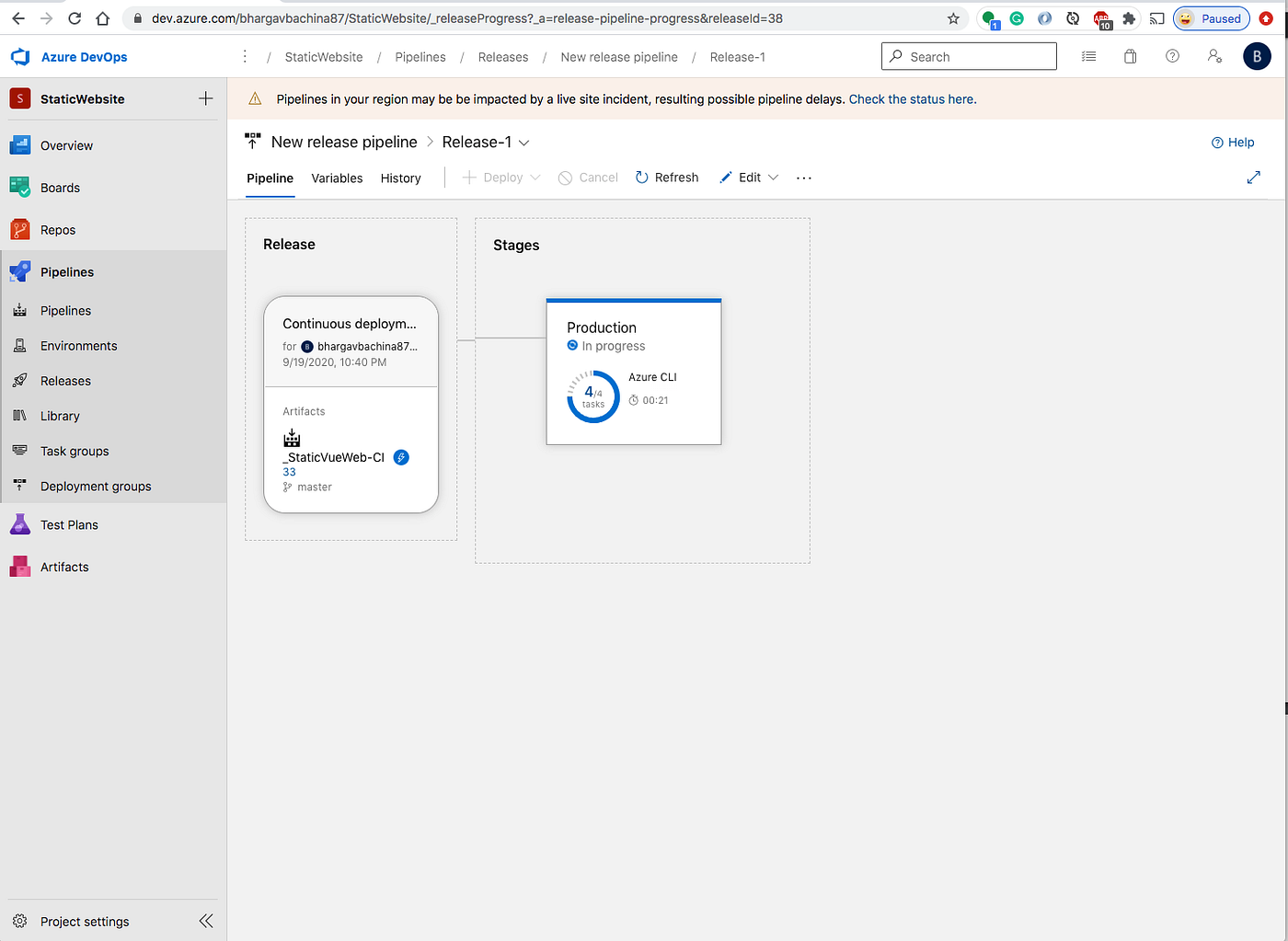 How To Build CI/CD For Static Vue.js App Using Azure DevOps | by Bhargav Bachina | Bachina Labs ...