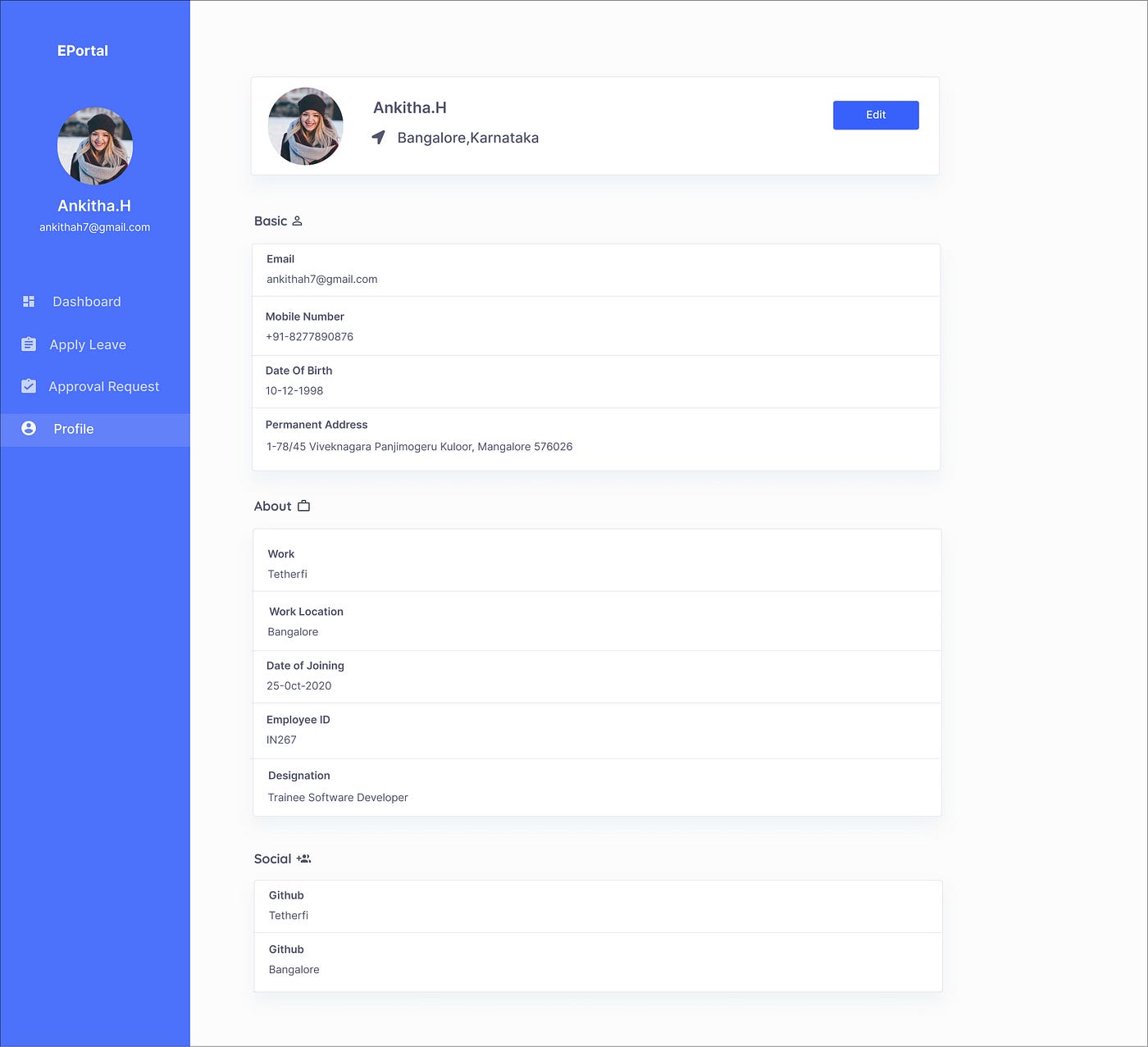 EPortal App(Employee Portal App). Introduction: | by Ankitha Salian ...