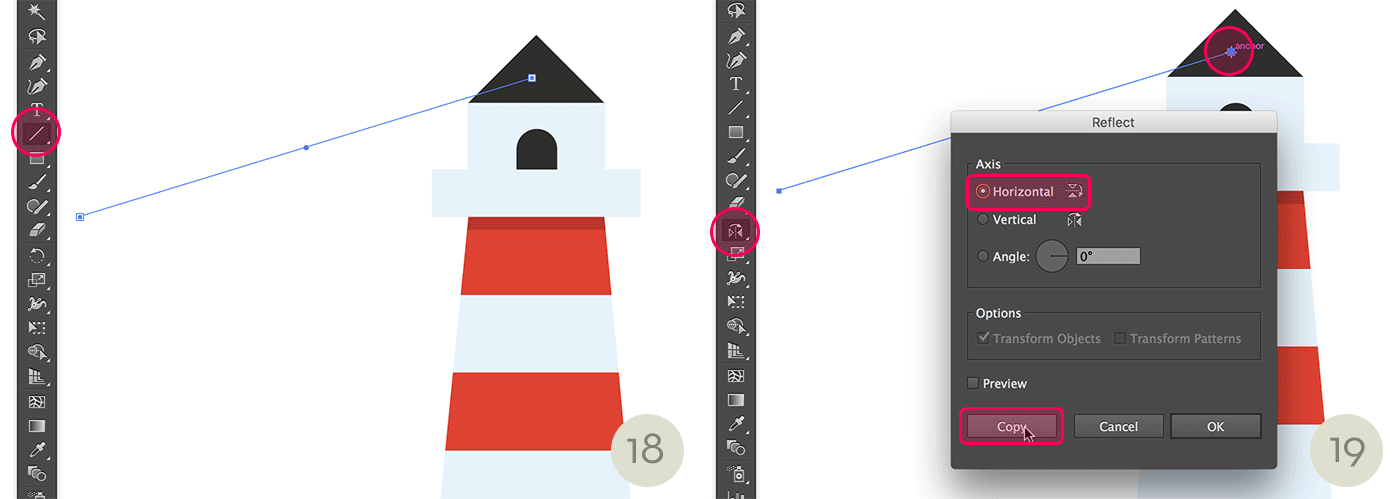 Create a lighthouse in Adobe Illustrator | by Veerle Pieters | Prototypr