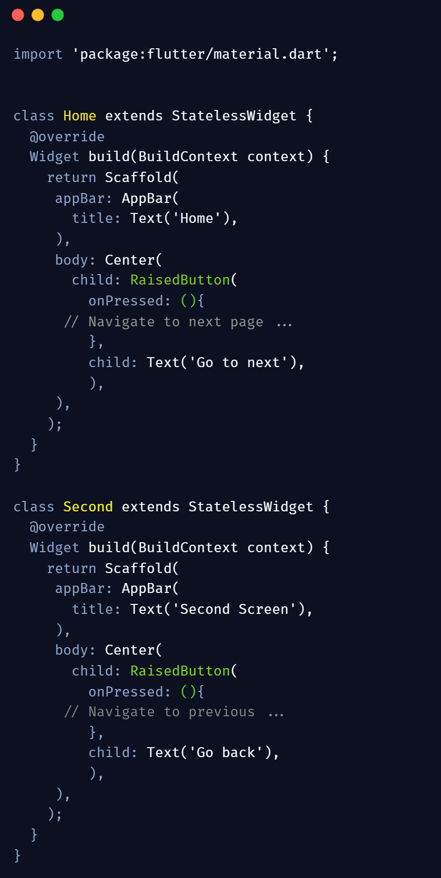 Navigate with Named Routes in Flutter | by Suraj Gupta | FlutterDevs