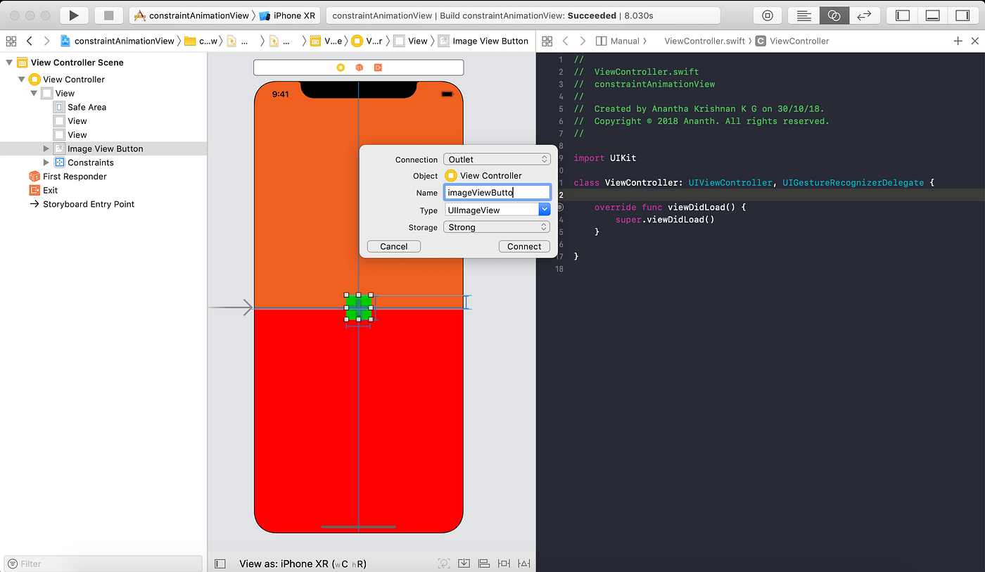 iOS animations with NSLayoutConstraint, in swift 4 & Xcode 10 | by ANANTHA KRISHNAN K G | Swift ...