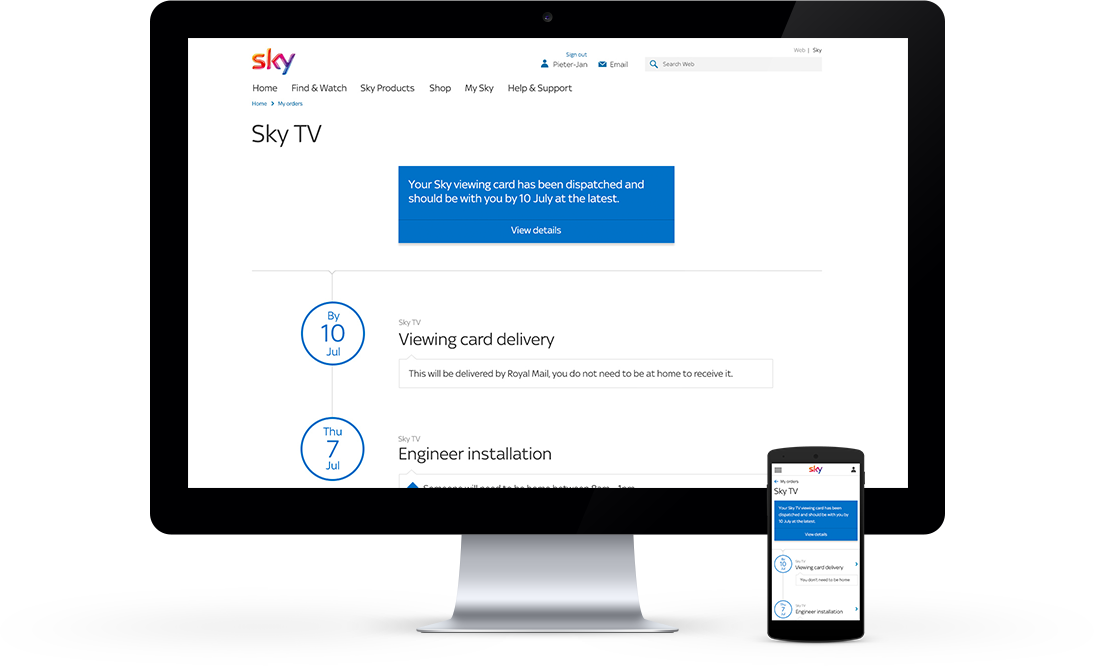 Redesigning online order tracking on Sky.com | by Pieter-Jan Voskamp ...