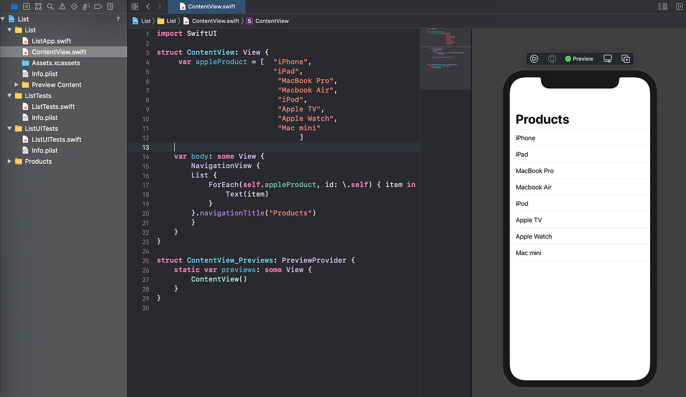 Create a list with Navigation | SwiftUI | Swift Productions