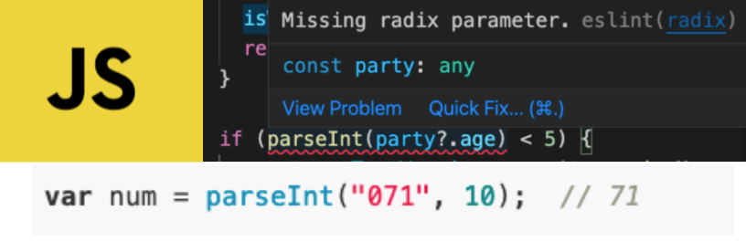 [JavaScript] parseInt() ต้องใส่ radix ด้วย (Eslint ร้อง Missing radix parameter) - Digital Thai ...