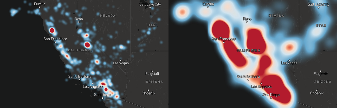 Introducing heatmaps in Mapbox GL JS | by Vladimir Agafonkin | maps for ...