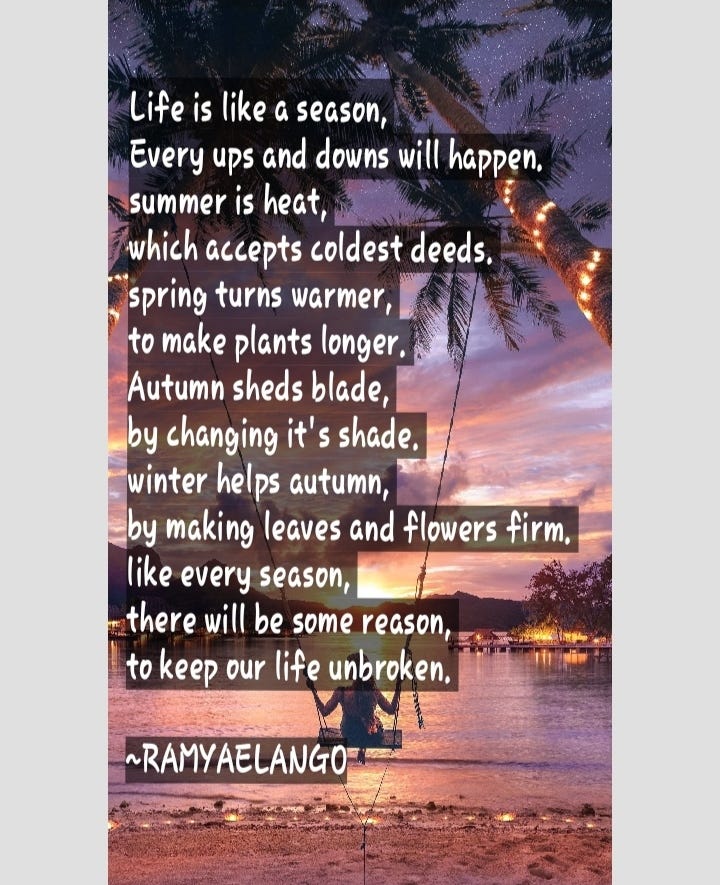 MY POEM ON LIFE💥 - Ramyaelango - Medium