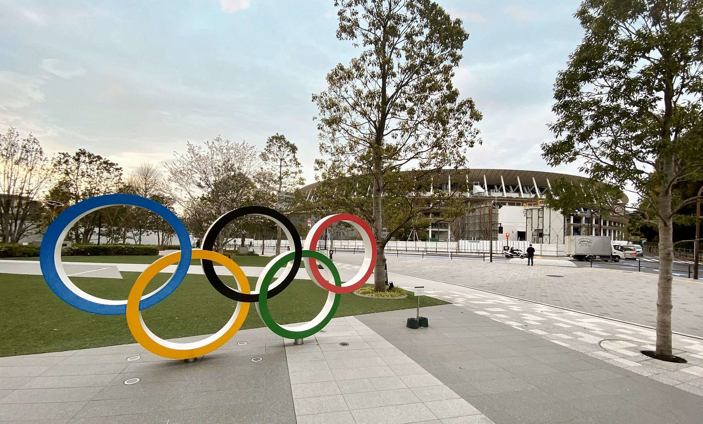 Big Olympic symbol in Tokyo. The Olympic symbol monument was… | by Atsu ...