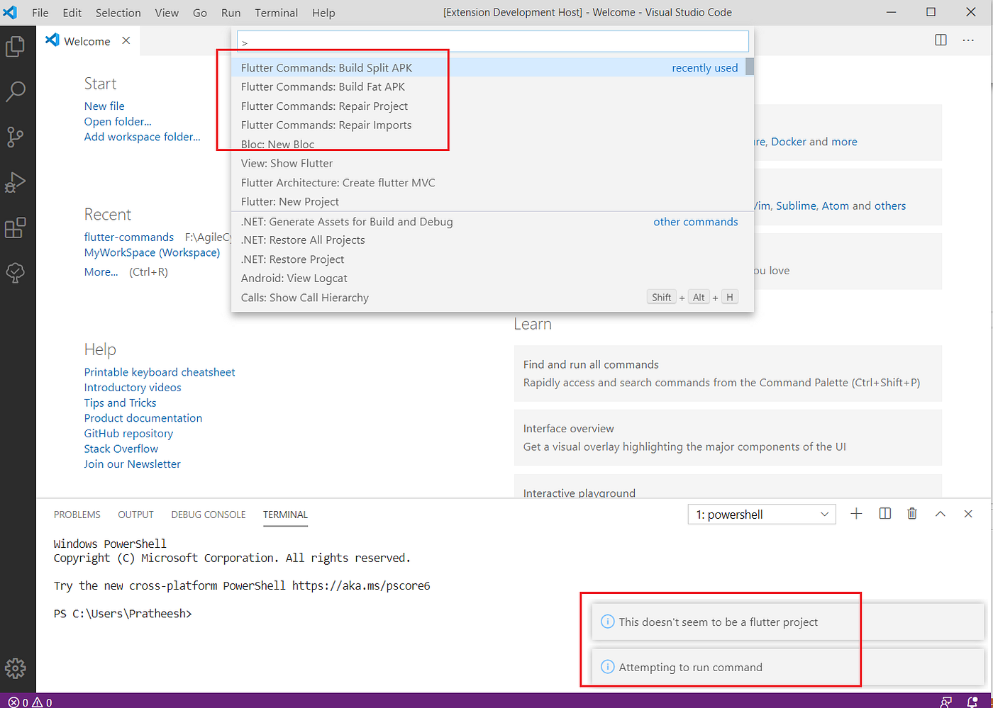 Creating a VS Code Extension To Run Flutter Commands | by Pratheesh Russell | Medium