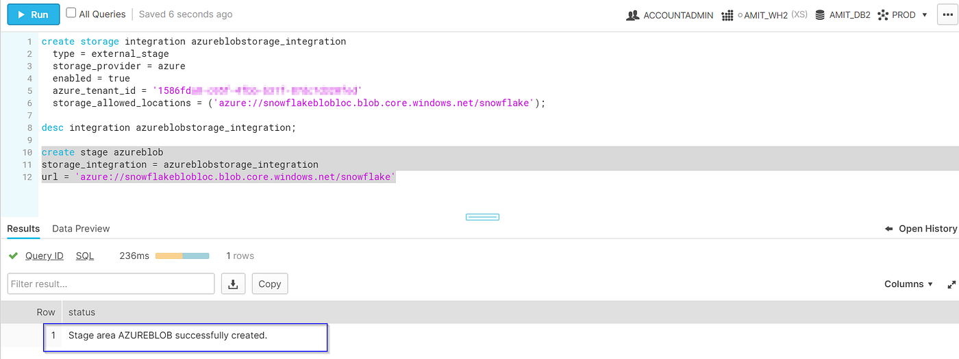 How to connect Azure blob to Snowflake | by Amit Kumar | Medium