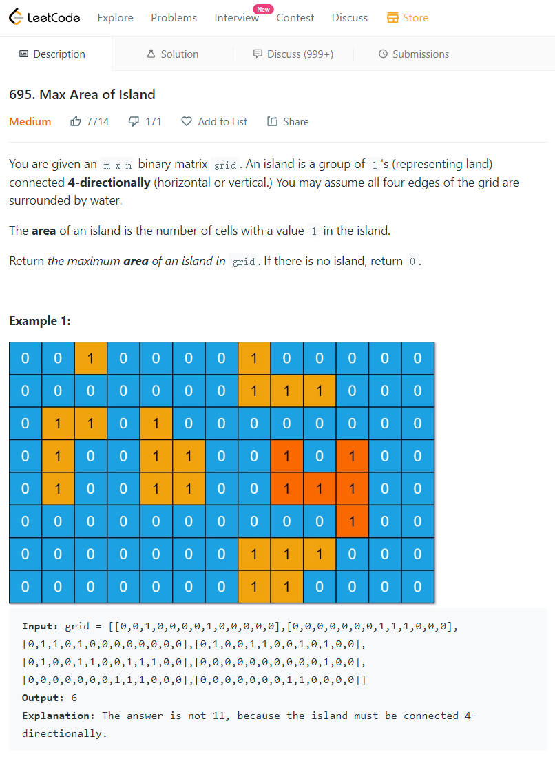LeetCode — 695. Max Area of Island - Brandon Evans - Medium