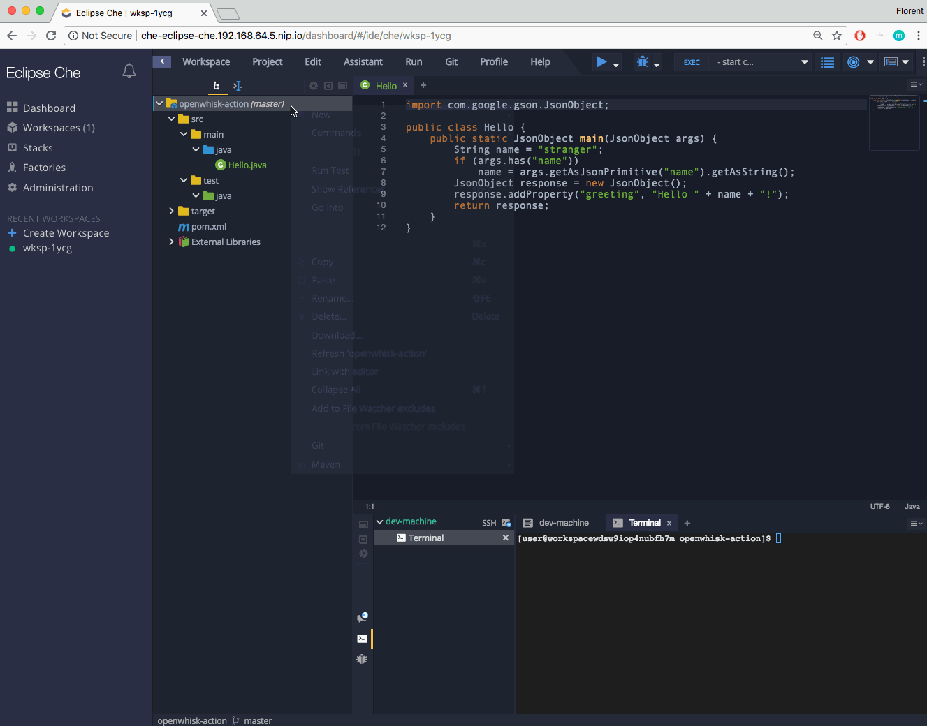 Apache OpenWhisk, Eclipse Che and OpenShift / MiniShift | by Florent Benoit | Eclipse Che Blog ...