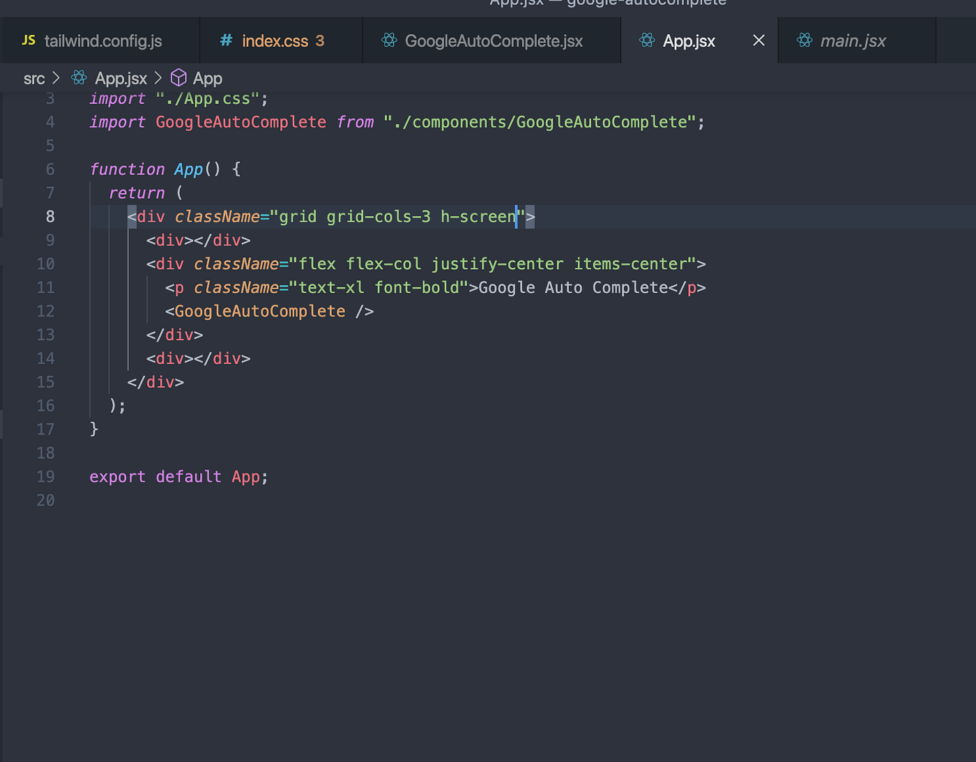 Create a Google AutoComplete Component with React & Tailwind | by josephat reyes | Jul, 2022 ...
