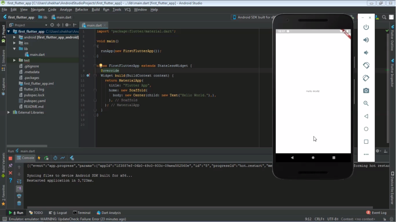Create your first ”Hello World” app using stateless widget in flutter | by Knowledge IDE ...