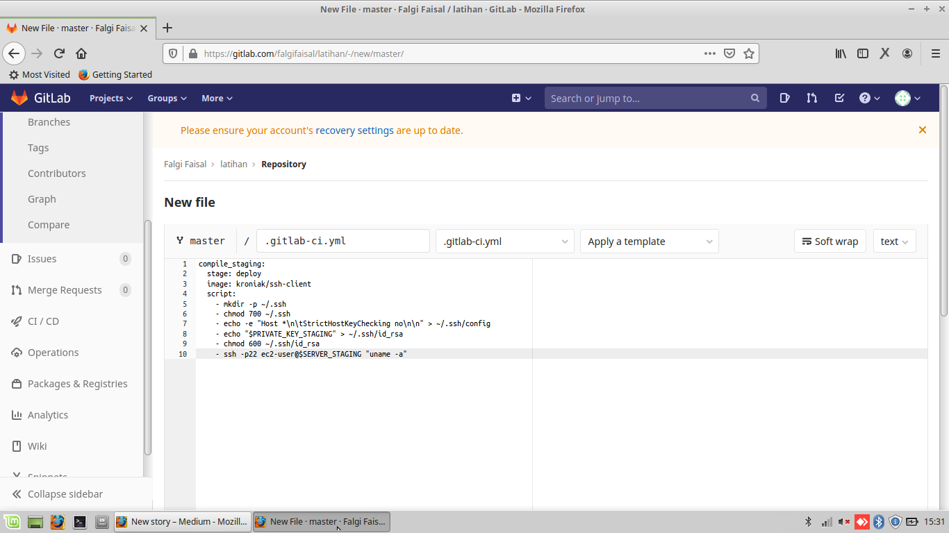Simple CI / CD With Gitlab-CI. This is just a simple tutorial about ...