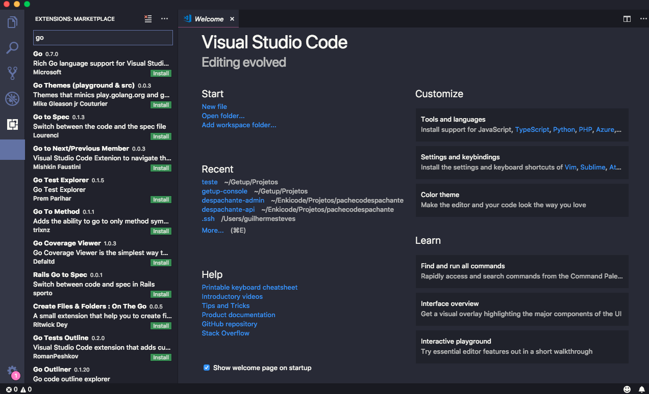 Configurando o Visual Studio Code para desenvolver Go | by Guilherme Esteves | Gommunity | Medium